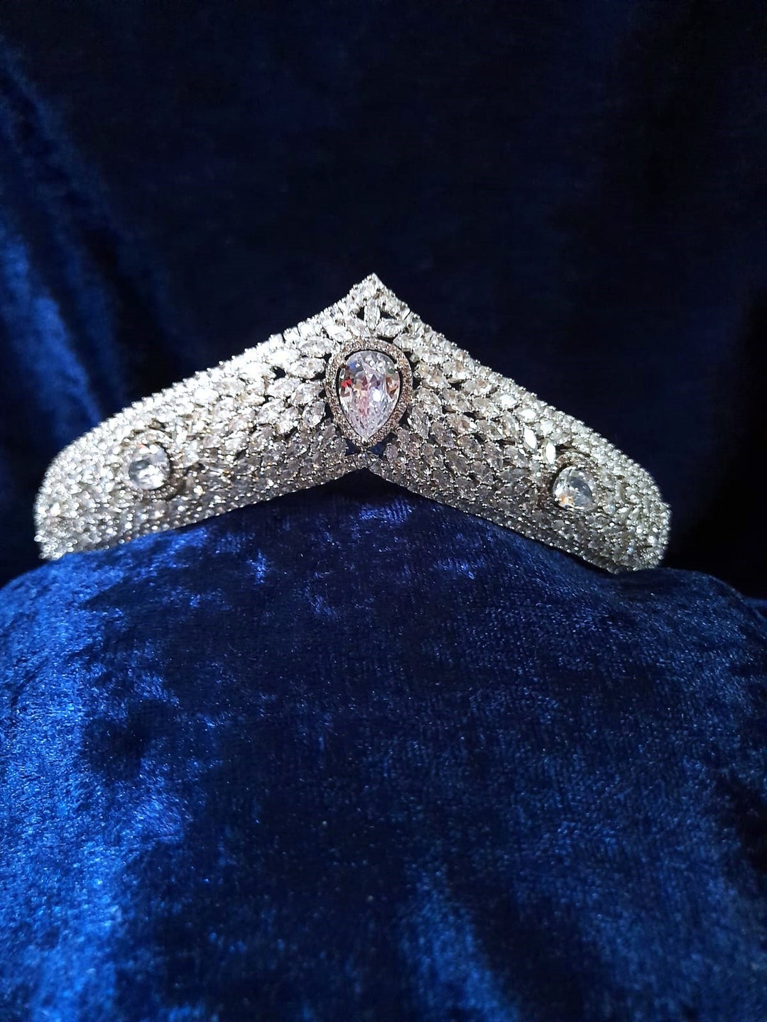 Luxurious Silver Bridal Tiara With Kokoshnik and Dubai Style Influences ...