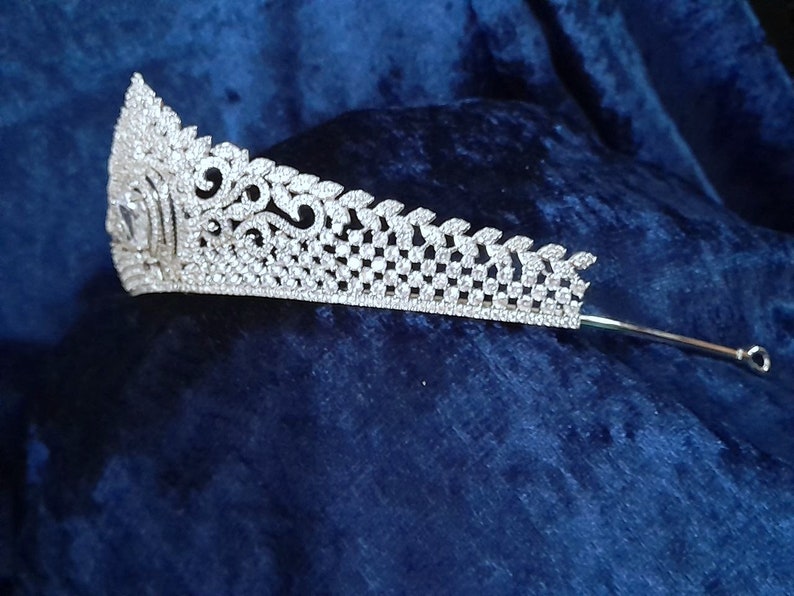 Silver Bridal Tiara: Kokoshnik Style With Sparkling Zirconia - Etsy