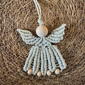 Macrame Angel Keychain, Handmade Angel Charm, Boho Bag Accessory, Angel ...