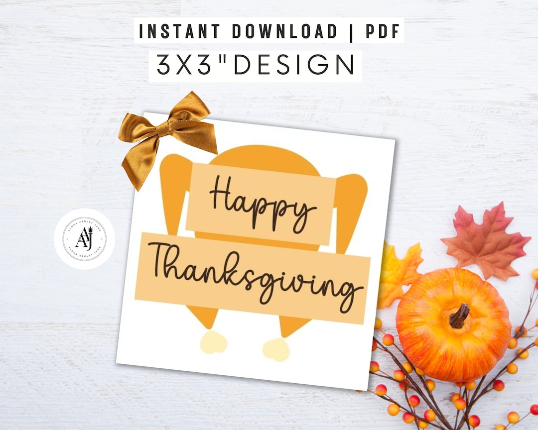 Thanksgiving Printable Gift Tag Happy Thanksgiving Tag - Etsy