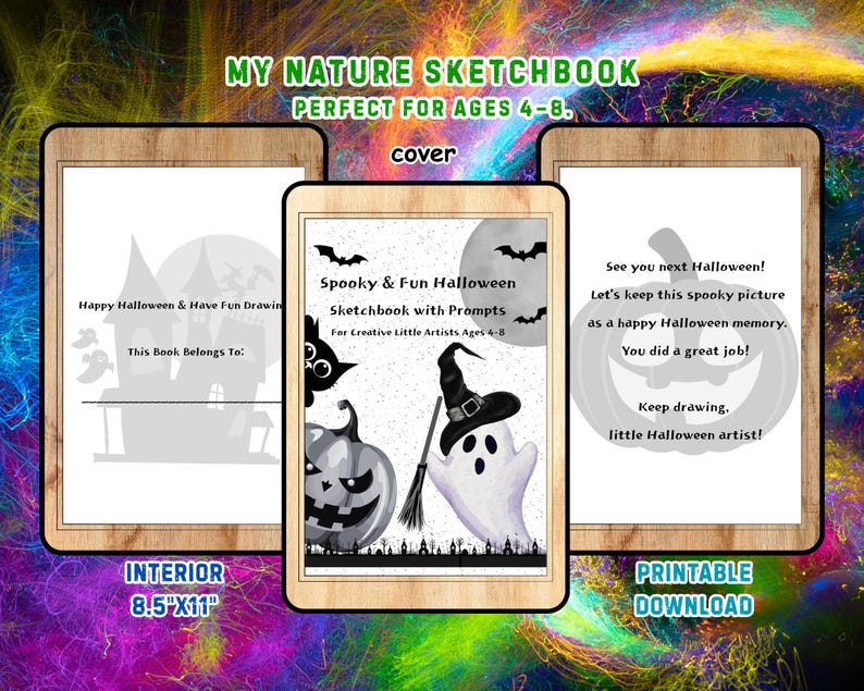 Spooky Halloween Sketchbook for Kids Ages 4–8 | Fun Drawing Prompts ...