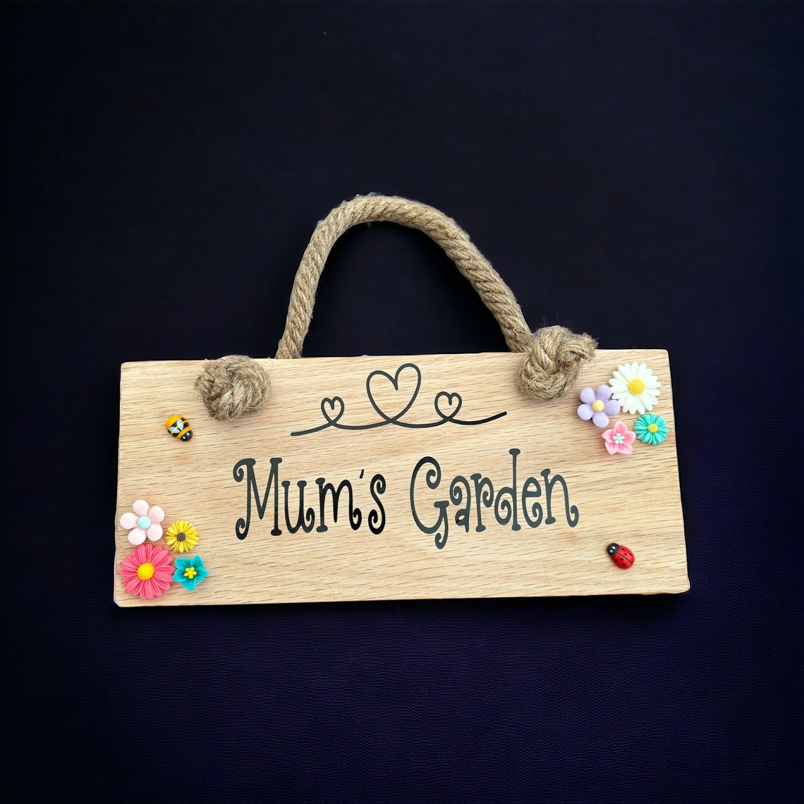 Solid Oak Garden Hanging Sign - Etsy