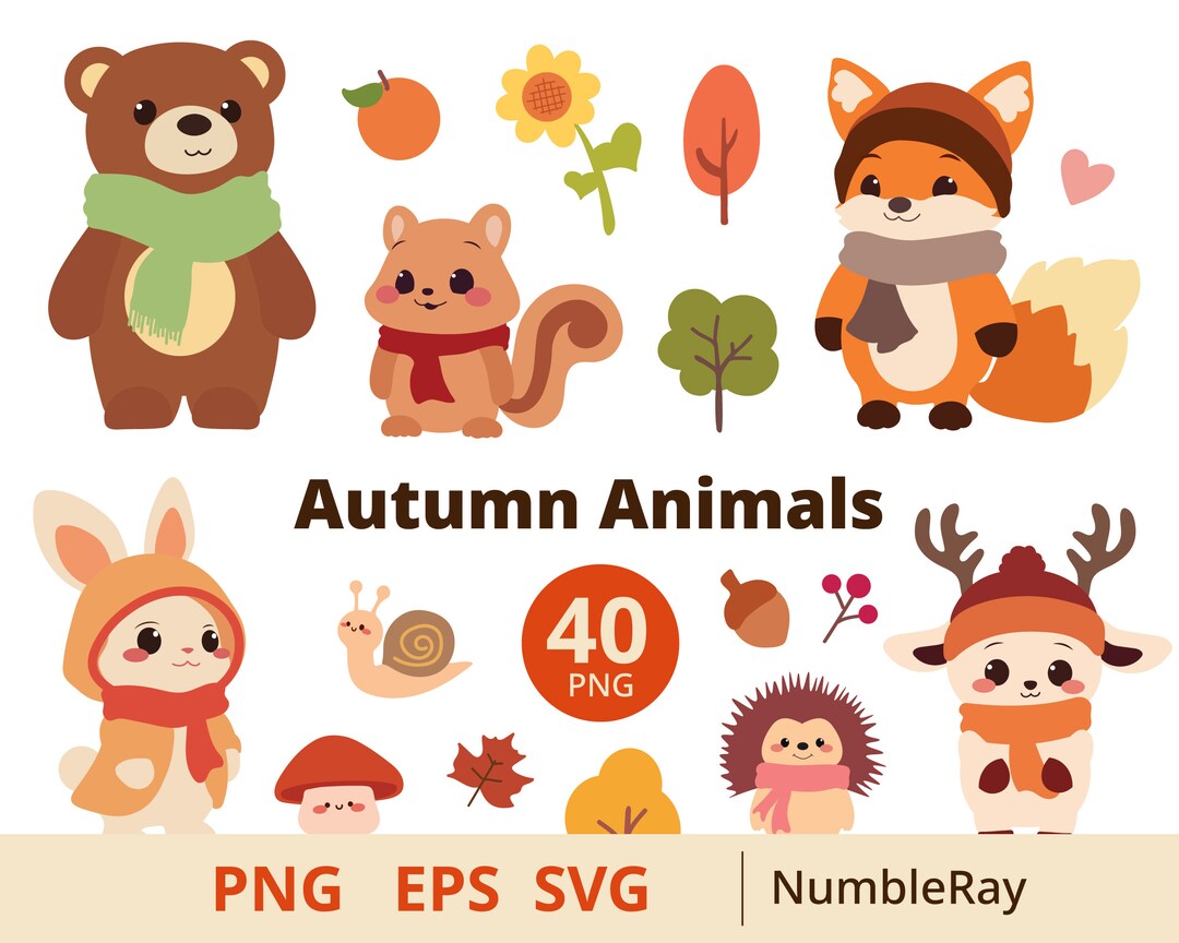 Autumn Animals, Autumn Woodland Clipart Autumn Clip Art, Woodland ...