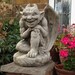 Smiling Gargoyle Sculpture Winged Goblin Statue Concrete Guardian ...