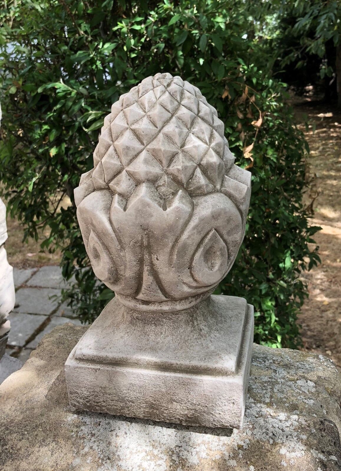 Stone Acorn Statue Concrete Pineapple Sculpture Front Door Decor Pine ...