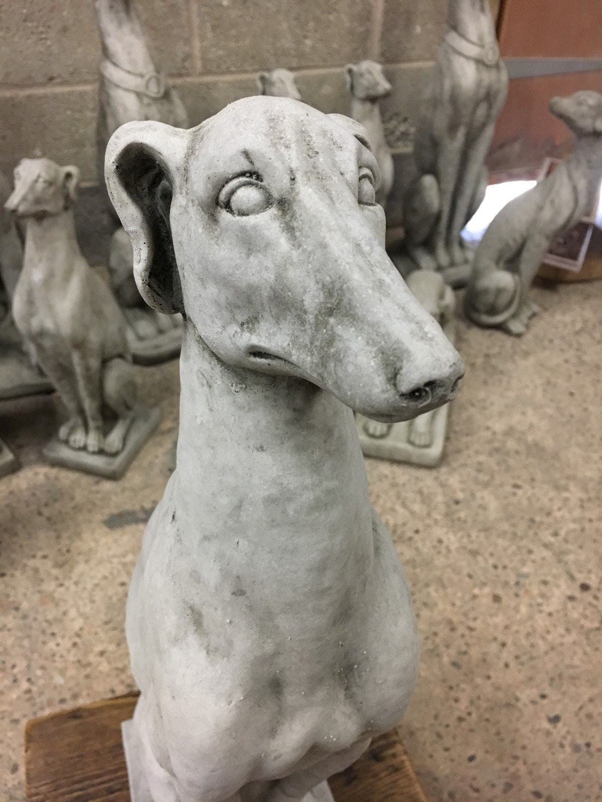 Stone Greyhounds Sculpture Outdoor Dog Figurine Pet Statue Animal ...