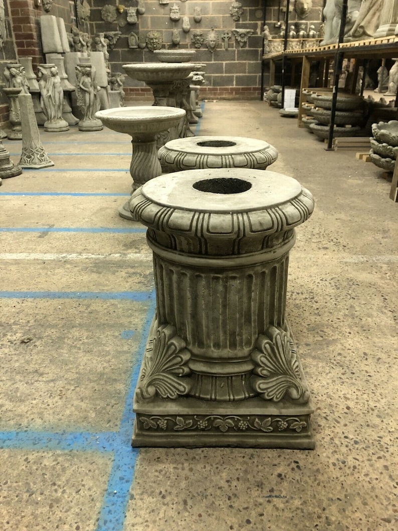 Two Classical Pedestals Concrete Statue Plinth Stone Roman Column Round ...