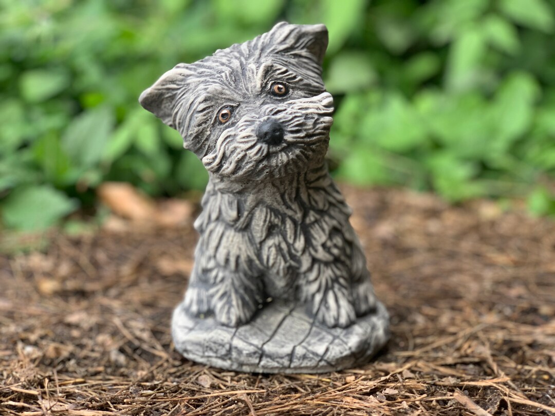 Realistic Yorkie Statue Concrete Animal Sculpture Dog Home - Etsy