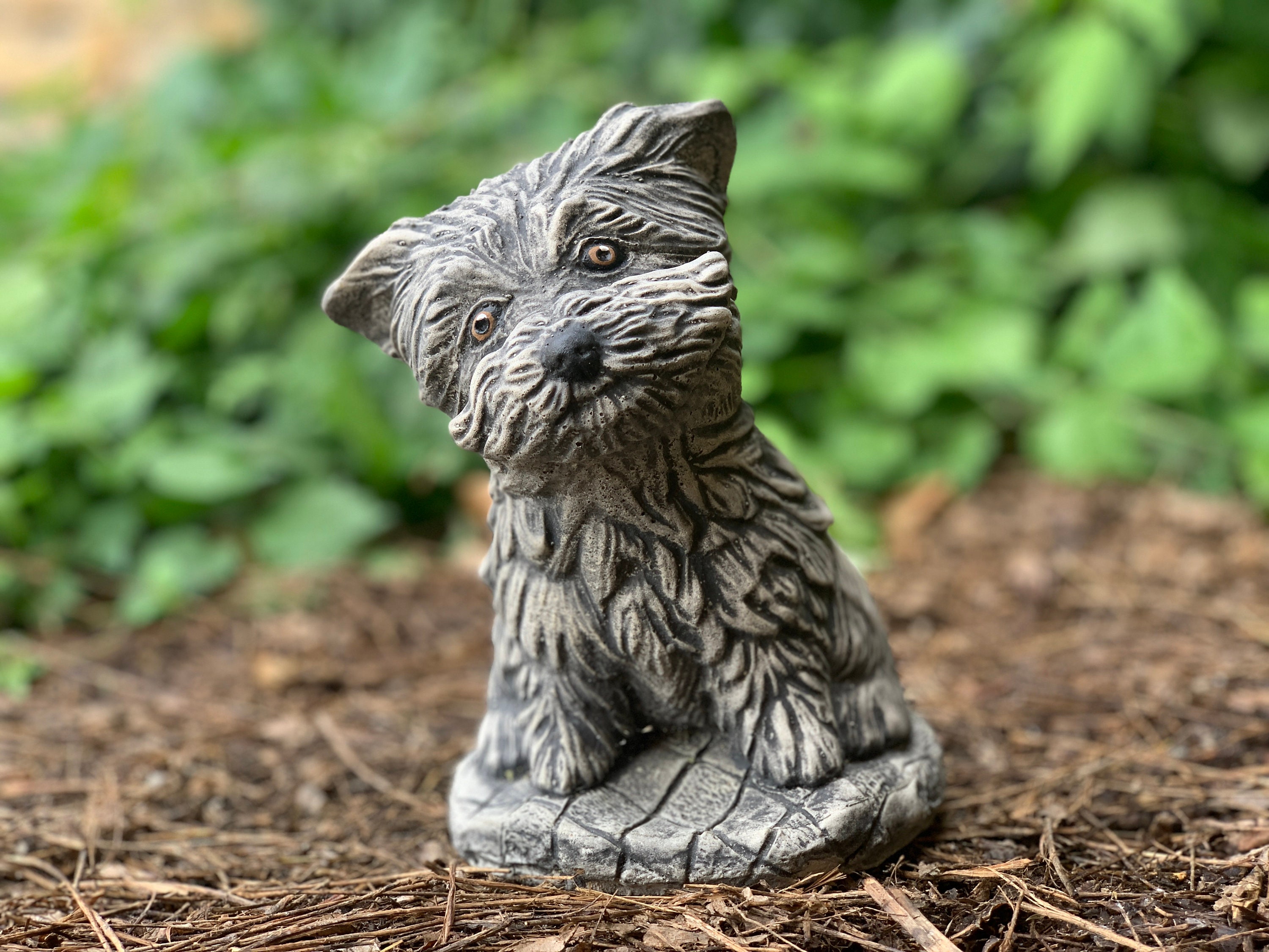 Realistic Yorkie Statue Concrete Animal Sculpture Dog Home - Etsy
