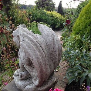 Smiling Gargoyle Sculpture Winged Goblin Statue Concrete Guardian ...