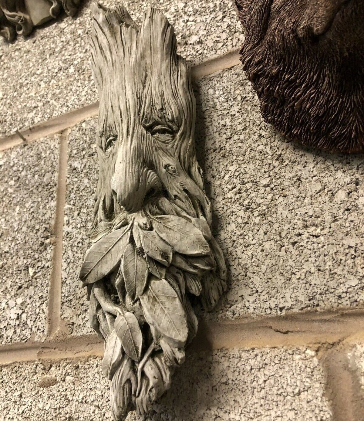 Fantasy Tree Face Sculpture Stone Fairy Wall Hanging Plaque Concrete ...