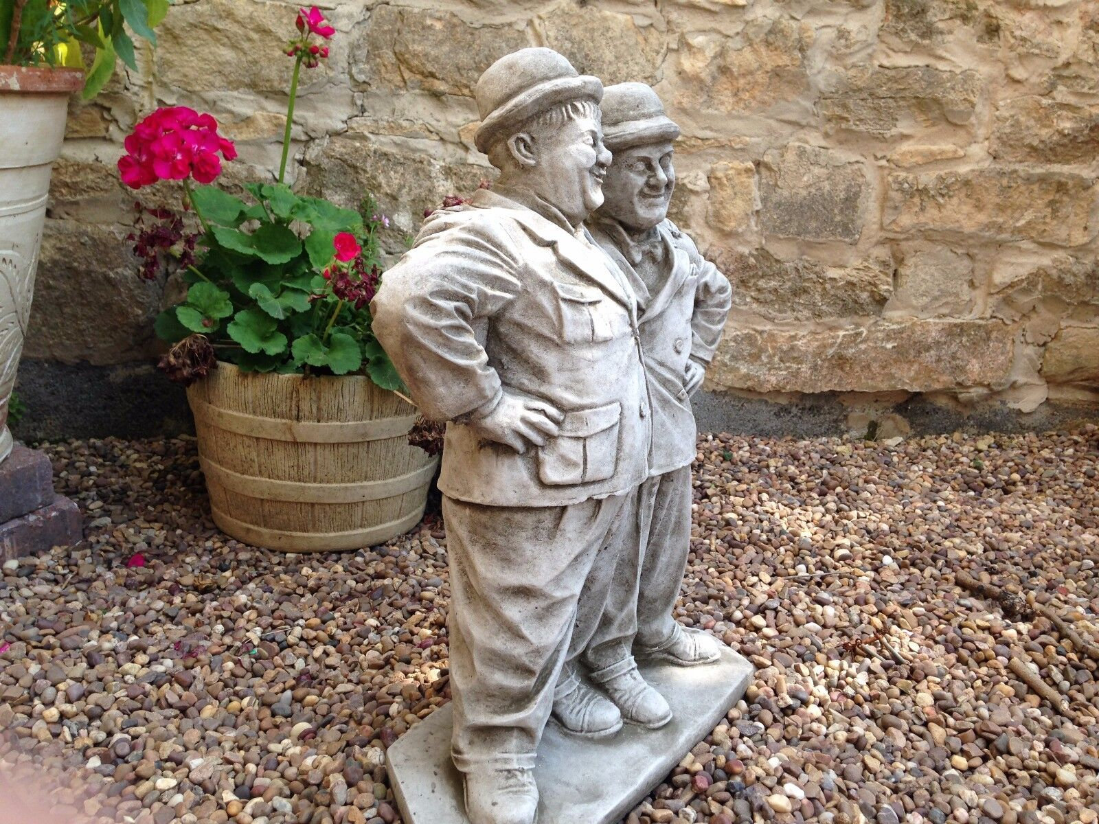 Laurel and Hardy Sculpture Concrete Actor Figurine Silent Movie Decor ...