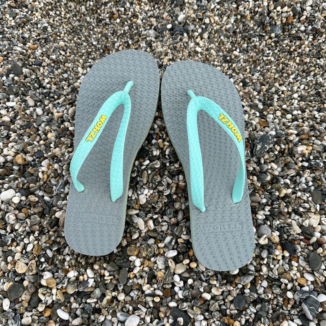 Handmade Natural Rubber Flip Flops: Light Grey, Made in UK - Etsy
