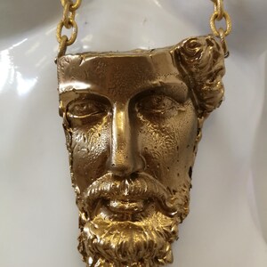 Antique Greek Statue, Head Face Portrait Sculpture Necklace, Pendant ...