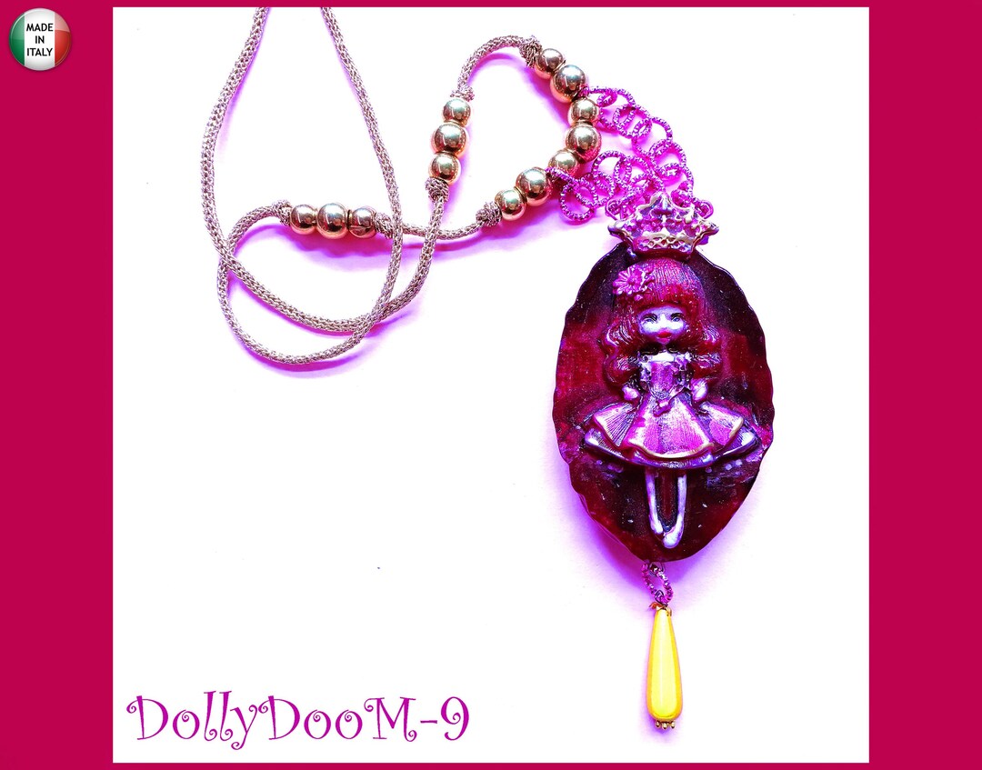 Doll Pendant, Art Doll Handmade Fantasy Jewelry, Collectible Miniature ...