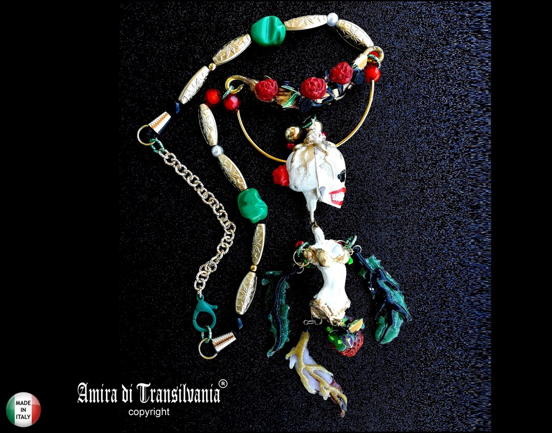 La Santa Muerte, Macabre Jewelry Dark Necklace, Skull Pendant Skeleton ...