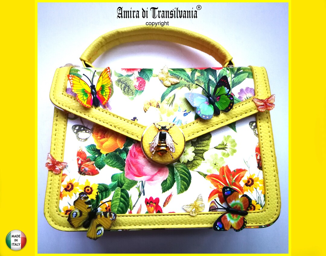 Queen Bee Midi Handle, Designer Handbag Couture Bee Flower, Satchel Bag ...