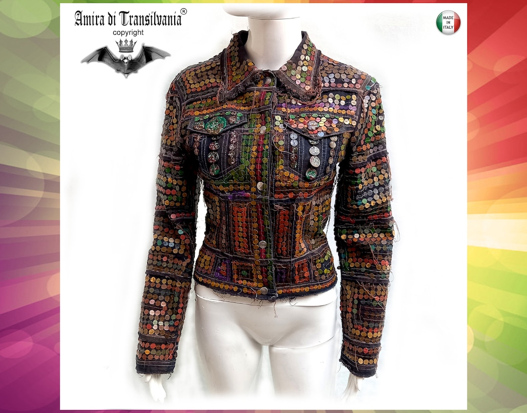 Woman Jacket Armored Motorcycle Couture, Layered Denim Jeans Jean ...