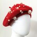 Red Bonnet Che Guevara Beret, Red Hat With Pearl Embroidered Headpiece ...