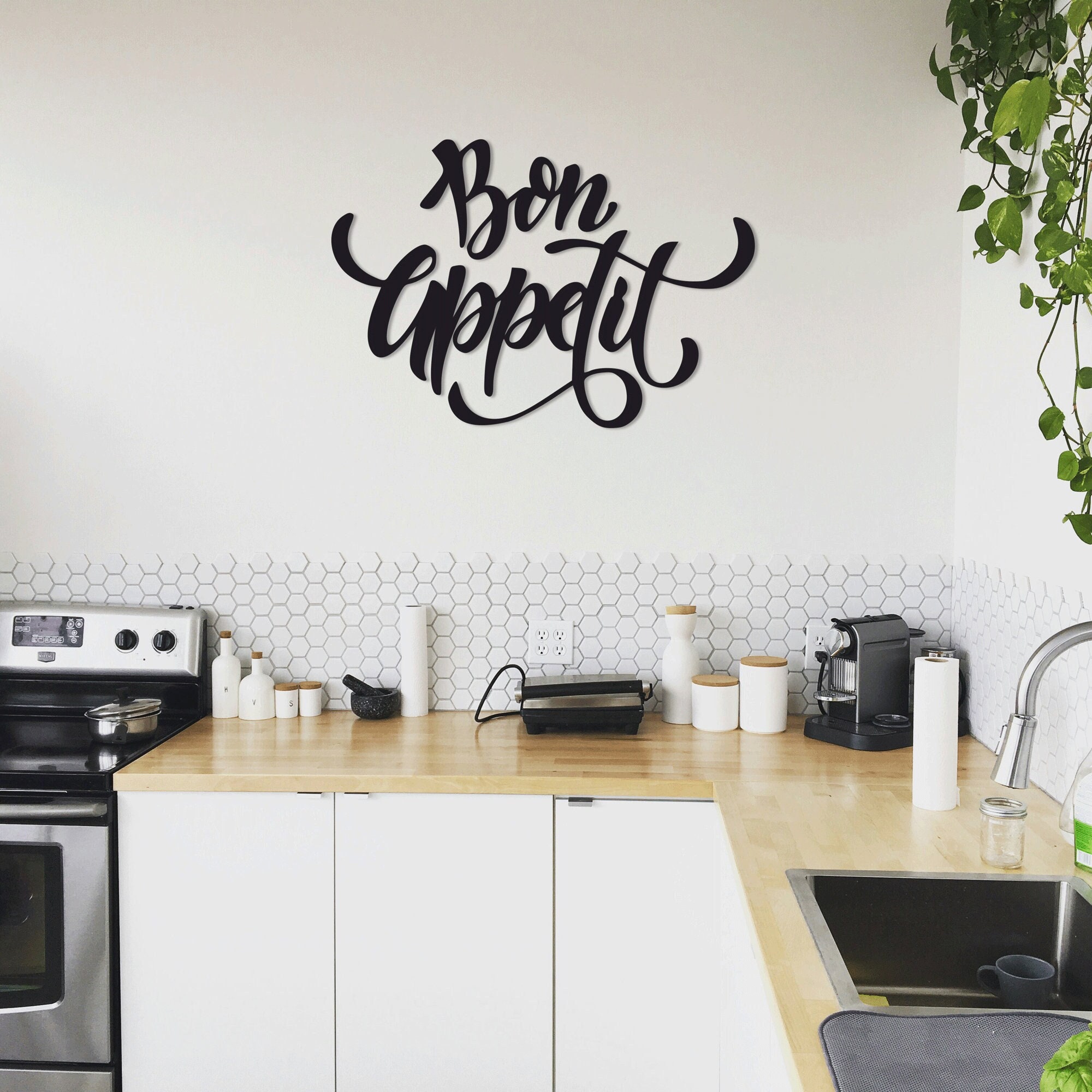 Bon Appetit Kitchen Laser Cut Dxf Svg Glowforge Files Wall Art Sticker ...