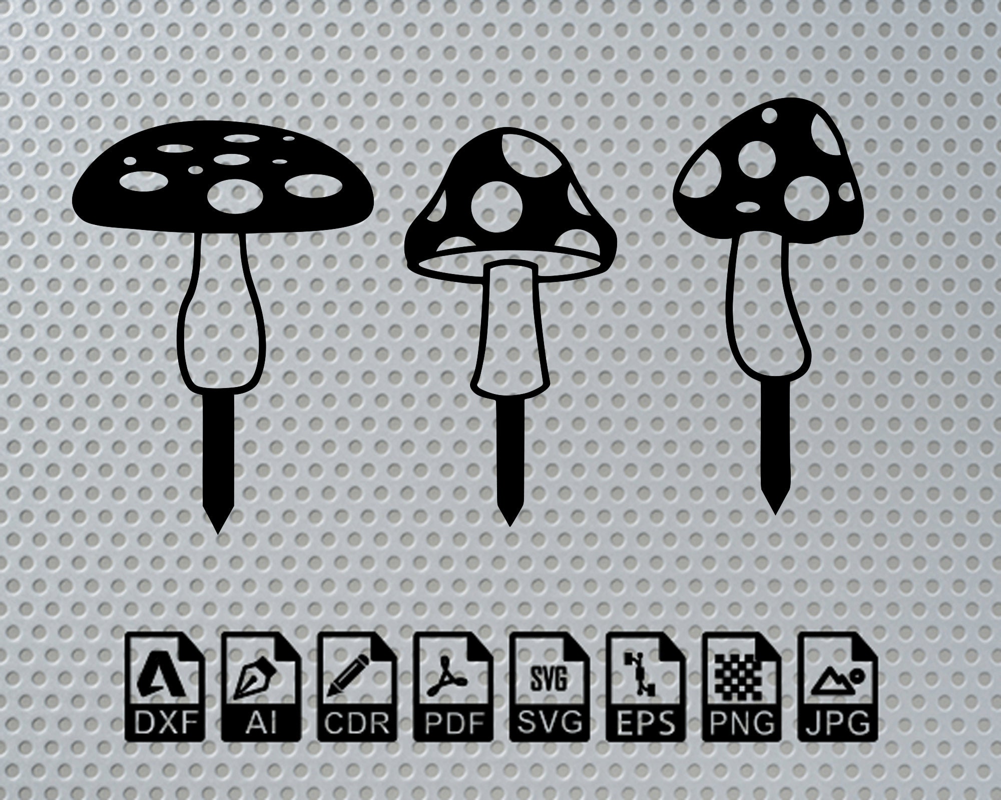 Mushroom Laser Cut Dxf Svg Glowforge Files Wall Sticker Vinly Decal ...