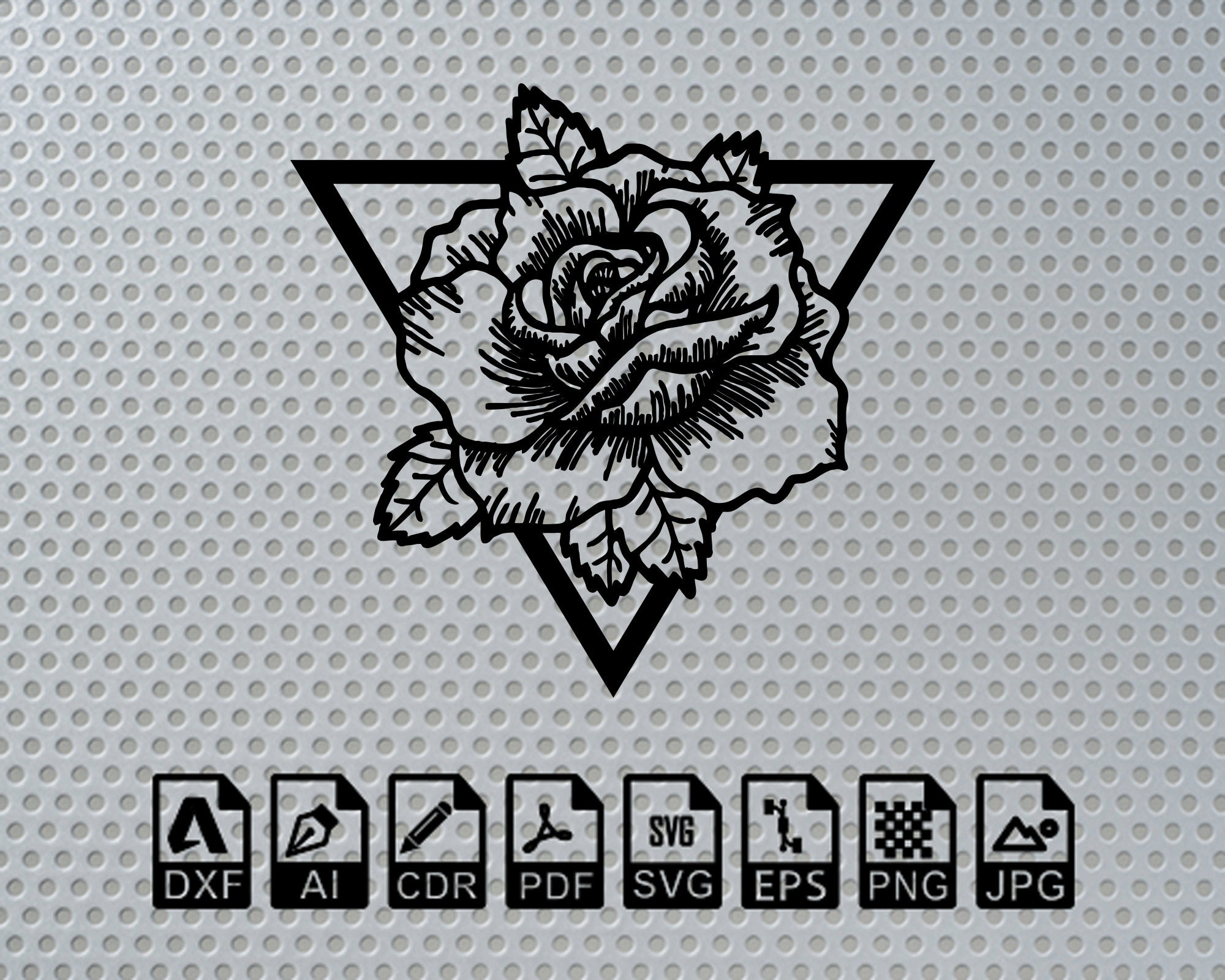 Rose Flower Laser Cut Dxf Svg Glowforge Files Wall Art Sticker Decal ...