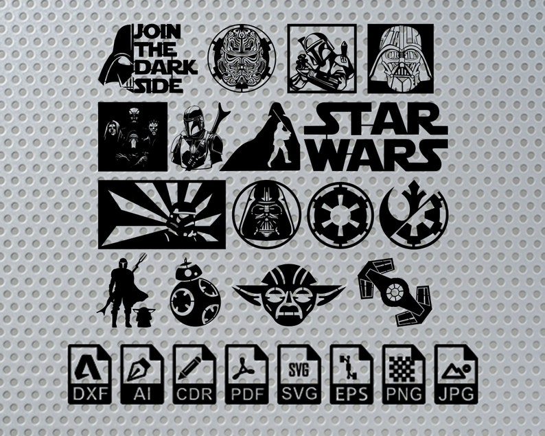 Star Wars Darth Vader Yoda Laser Cut Dxf Svg Glowforge Files Wall Art ...