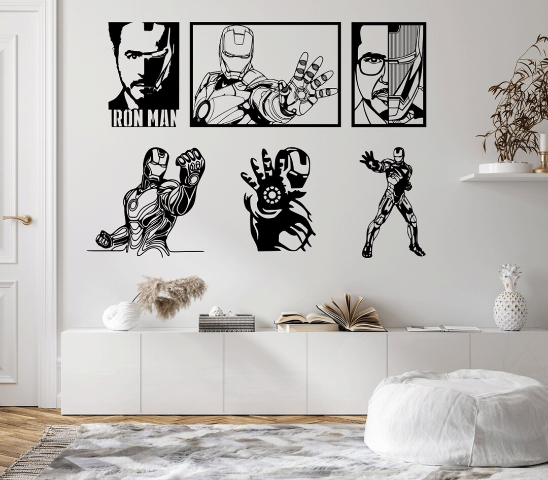Iron Man Tony Stark Laser Cut Dxf Svg Glowforge Files Wall Art Sticker ...