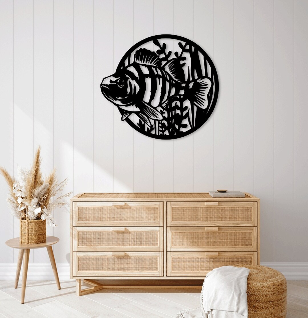 Fish Laser Cut Dxf Svg Glowforge Files Wall Art Sticker Vinly Decal ...