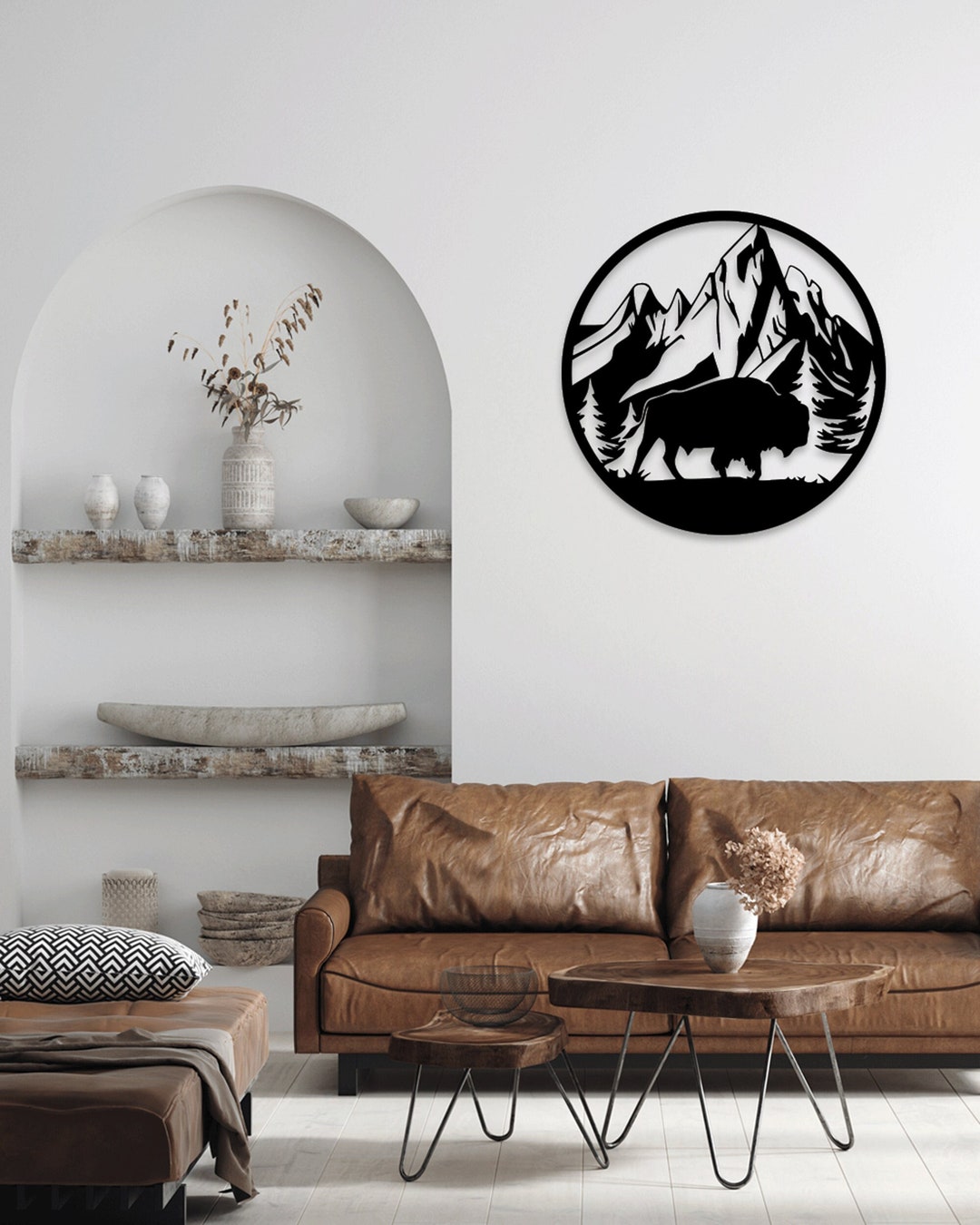 Bison Mountain Laser Cut Cdr Dxf Svg Glowforge Files Wall Art Sticker ...
