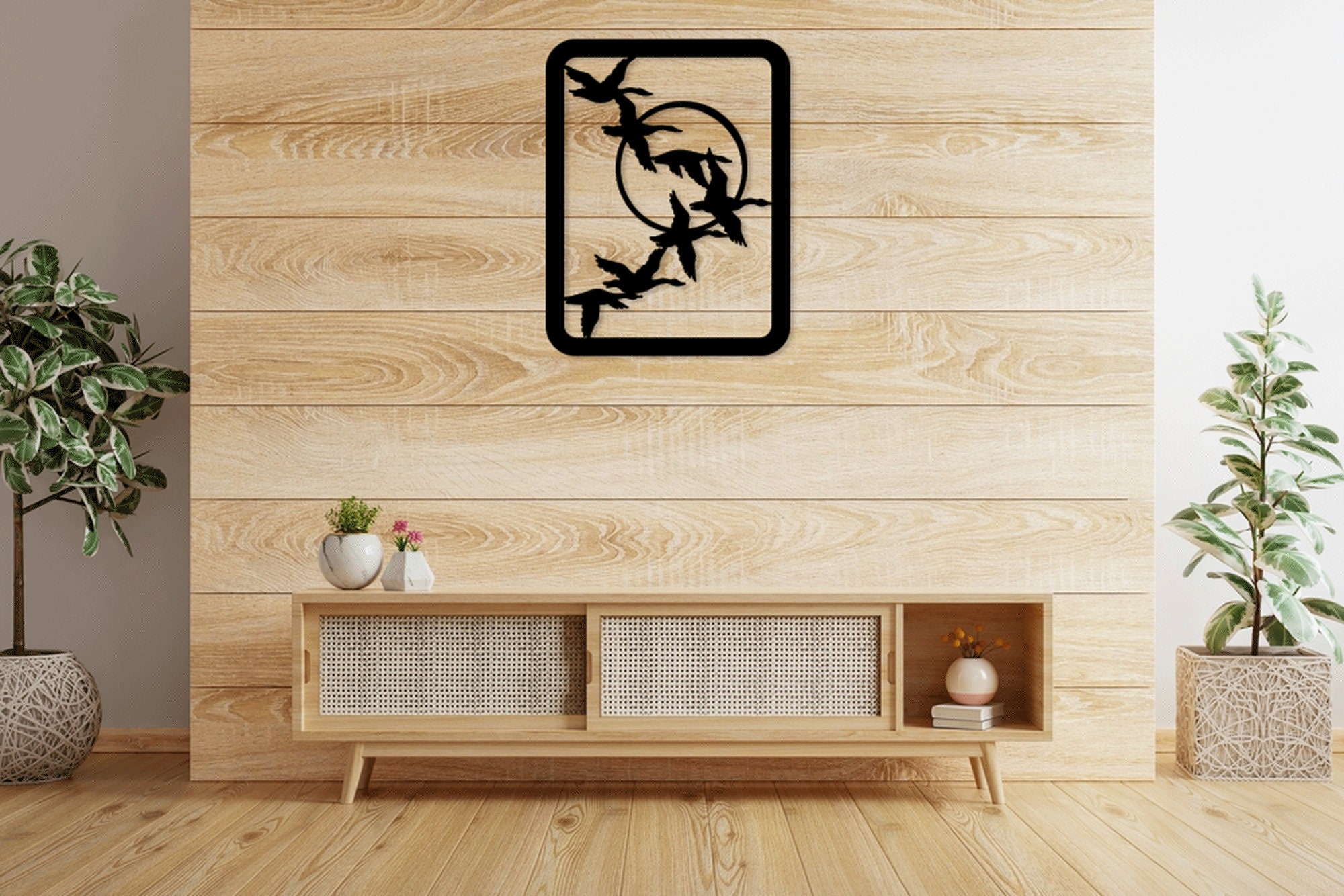 Stork Birden Sunset Laser Cut Dxf Svg Glowforge Files Wall Art Sticker