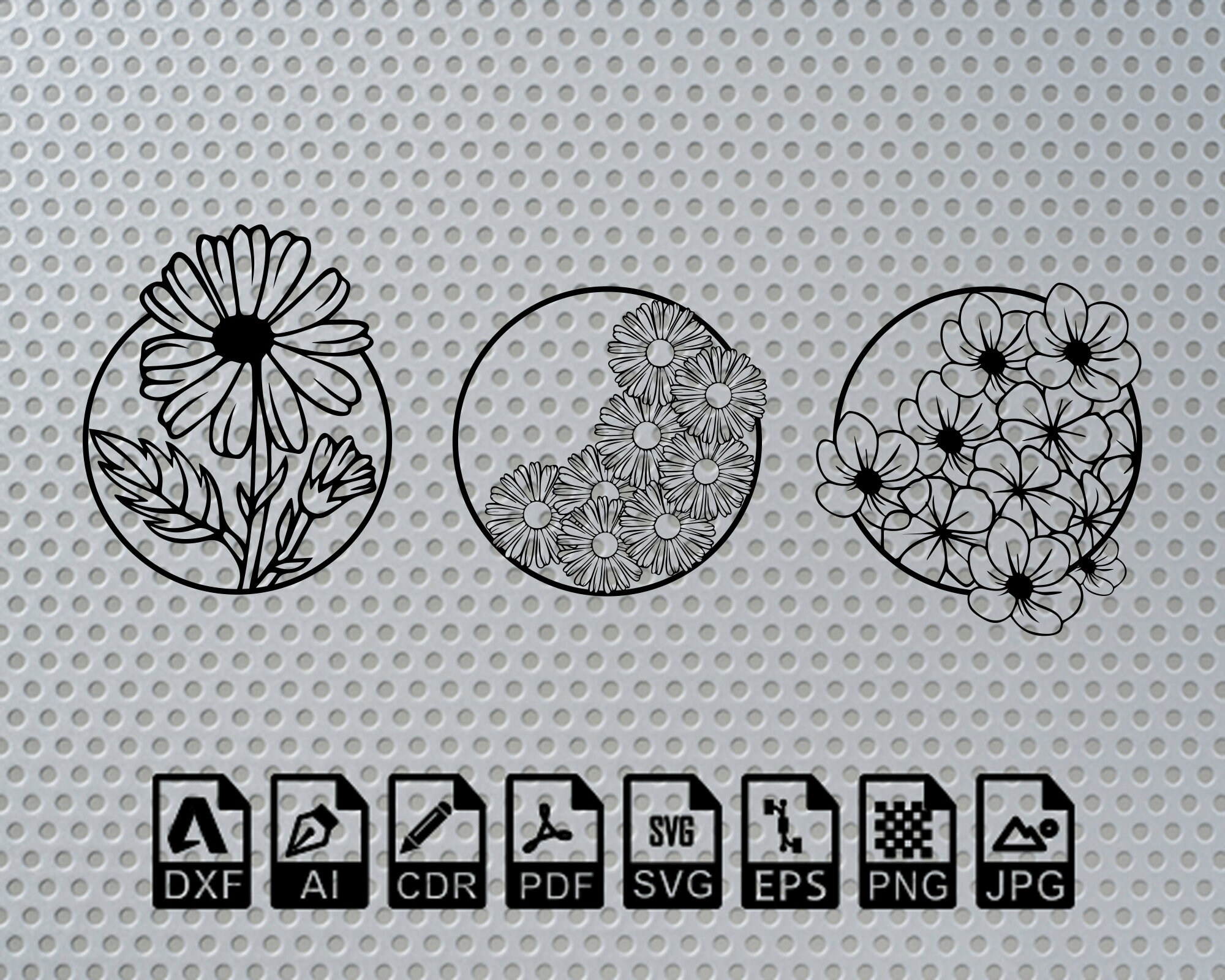 Daisy Flower Laser Cut Dxf Svg Glowforge Files Wall Art Sticker Vinly ...