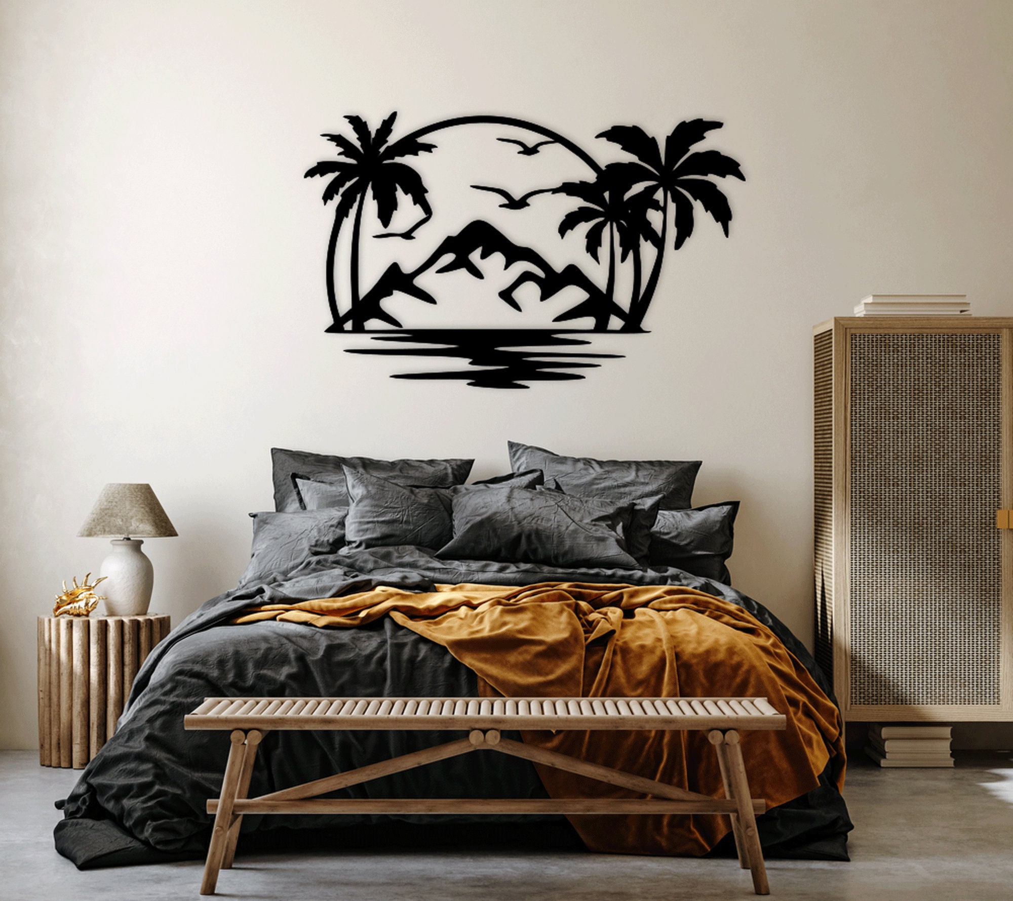 Palm Tree Mountain Laser Cut Dxf Svg Glowforge Files Wall Art Sticker ...