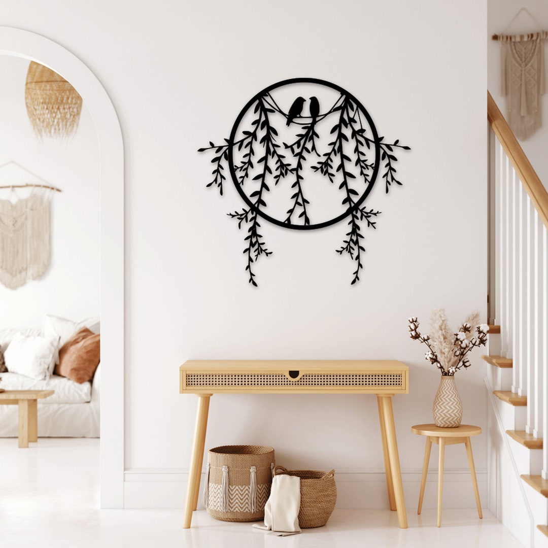 Bird Ivy Branch Tree Laser Cut Dxf Svg Glowforge Files Wall Art Sticker ...