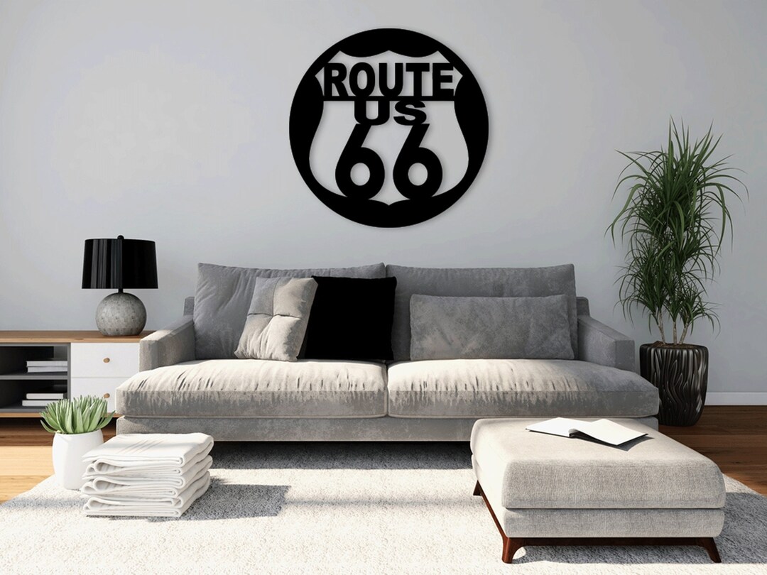 Route 66 US Laser Cut Dxf Svg Glowforge Files Wall Art Sticker Vinly ...
