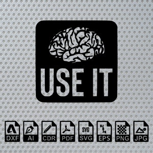 Brain Laser Cut Dxf Svg Glowforge Files Wall Art Sticker Vinly Decal ...