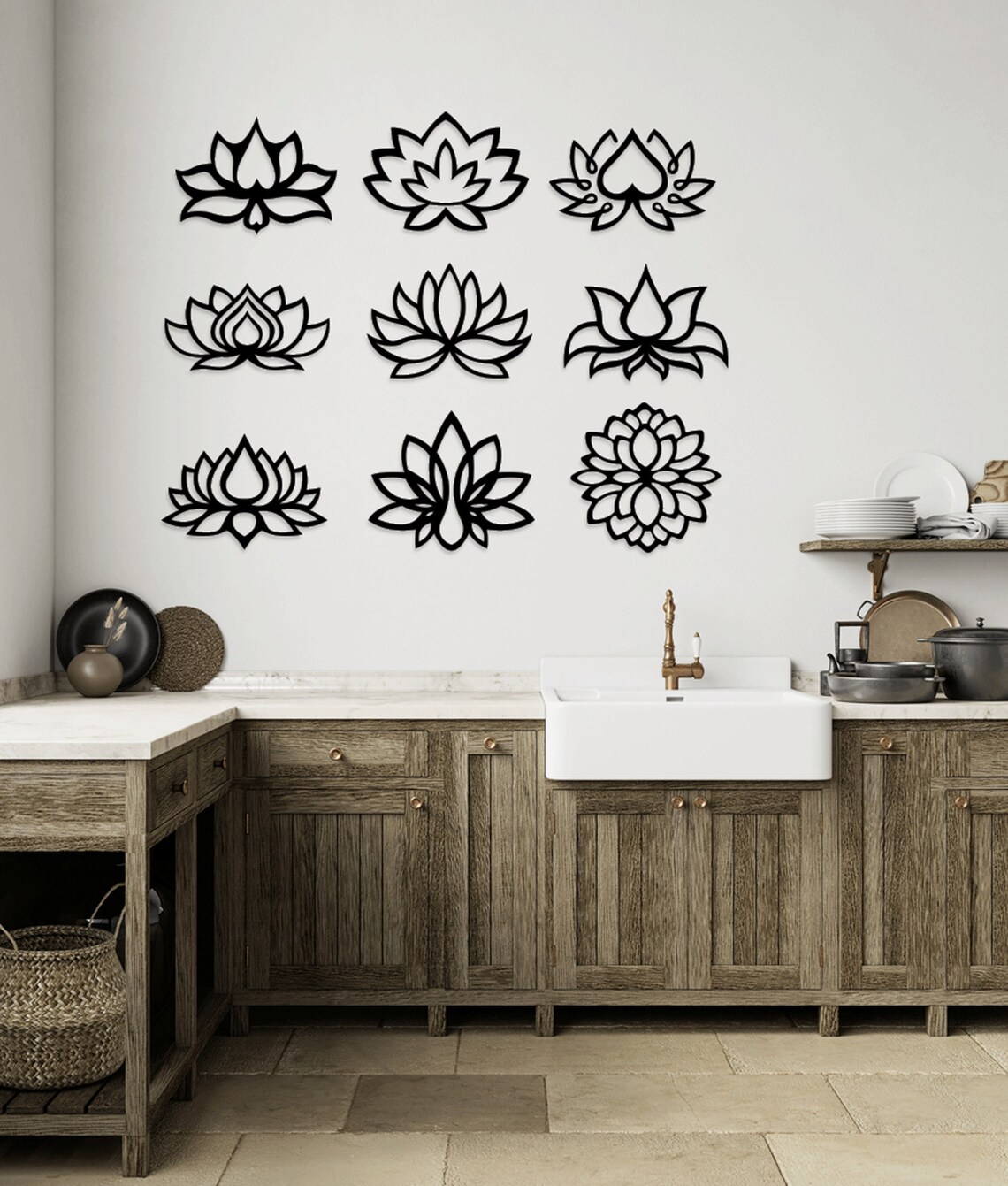 Lotus Flower Laser Cut Dxf Svg Glowforge Files Wall Art Sticker Vinly ...