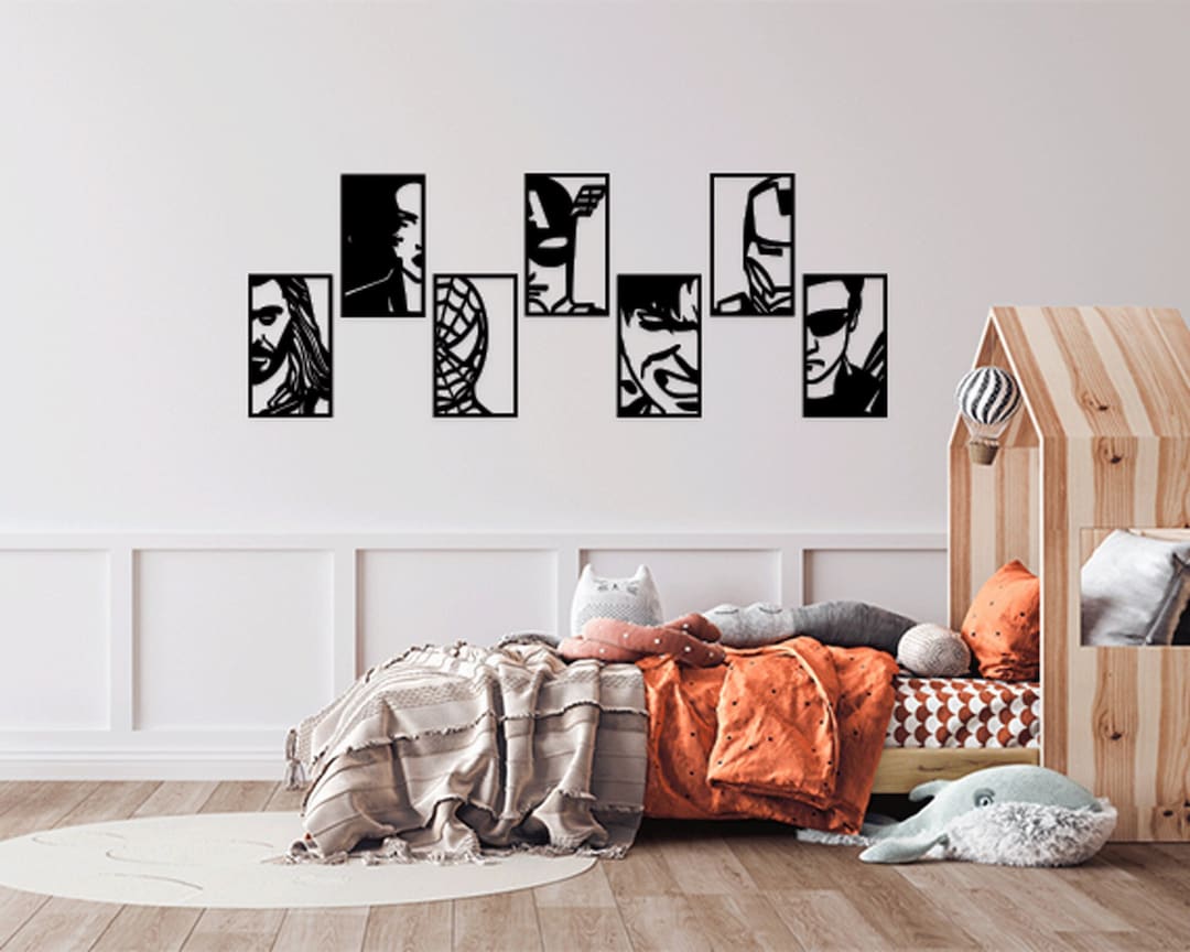 Captain America Spiderman Hulk Laser Cut Dxf Svg Glowforge Files Wall ...