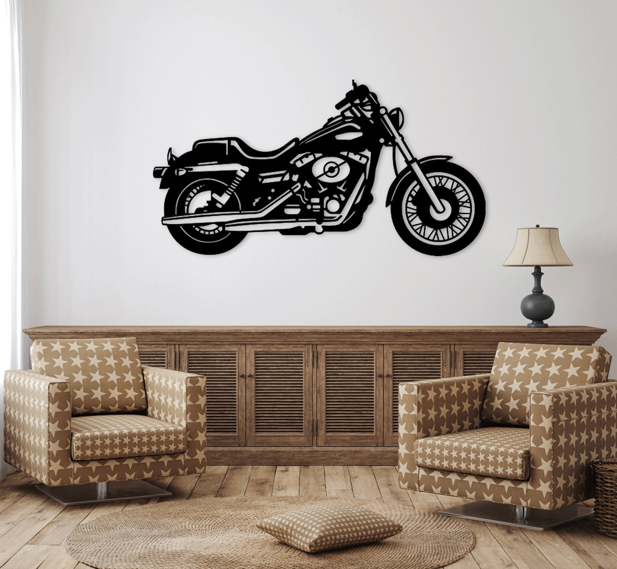 Chopper Cruiser Motorcycle Laser Cut Dxf Svg Glowforge Files Wall ...