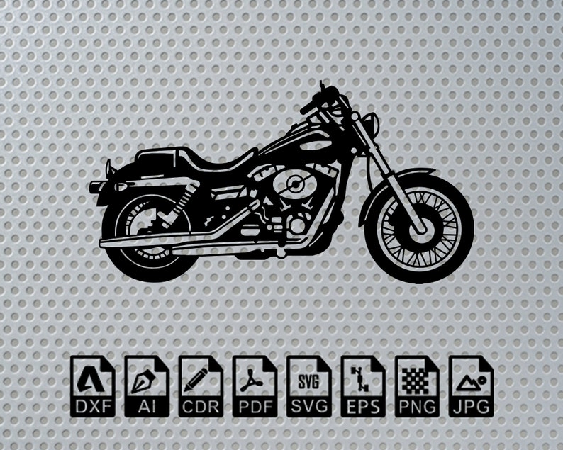 Chopper Cruiser Motorcycle Laser Cut Dxf Svg Glowforge Files Wall ...