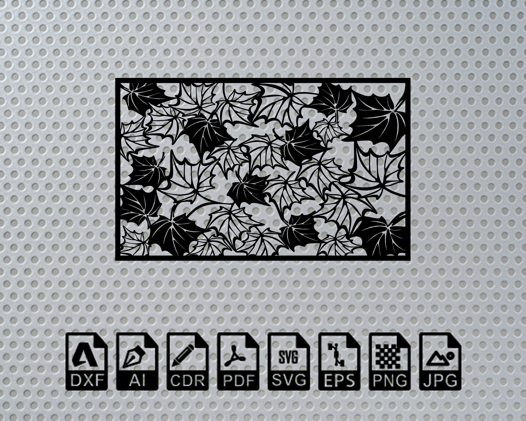 Leaf Autumn Laser Cut Dxf Svg Glowforge Files Wall Art Sticker Vinly ...