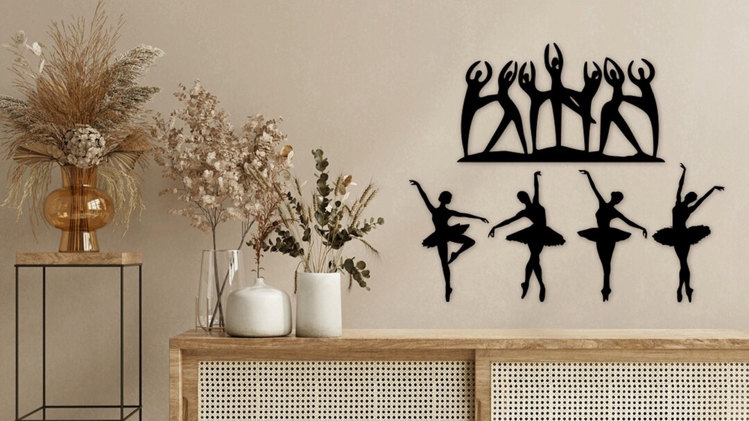 Ballerina Ballet Dancer Laser Cut Dxf Svg Glowforge Files Wall Sticker ...