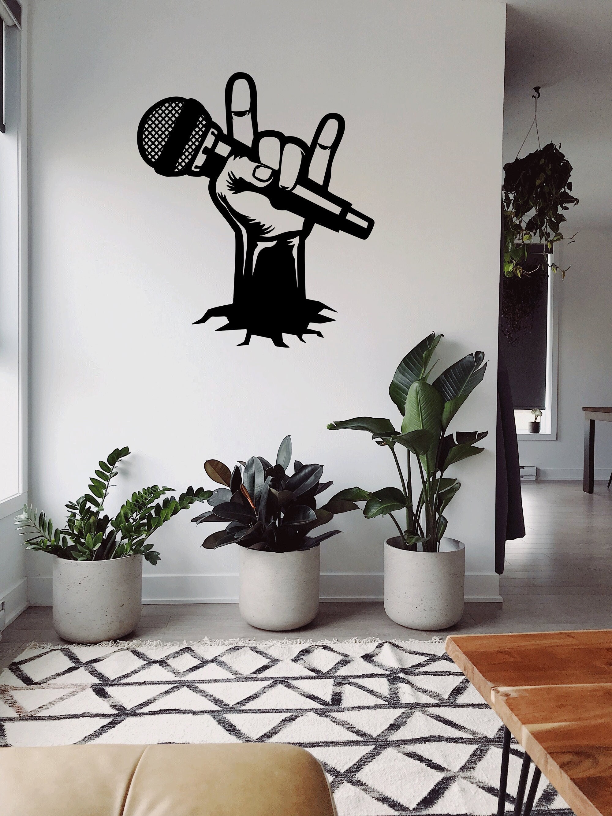 Rock Music Microphone Laser Cut Dxf Svg Glowforge Files Wall Art ...