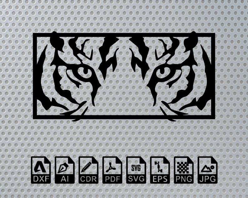 Tiger Laser Cut Dxf Svg Glowforge Files Wall Art Sticker Vinly Decal ...
