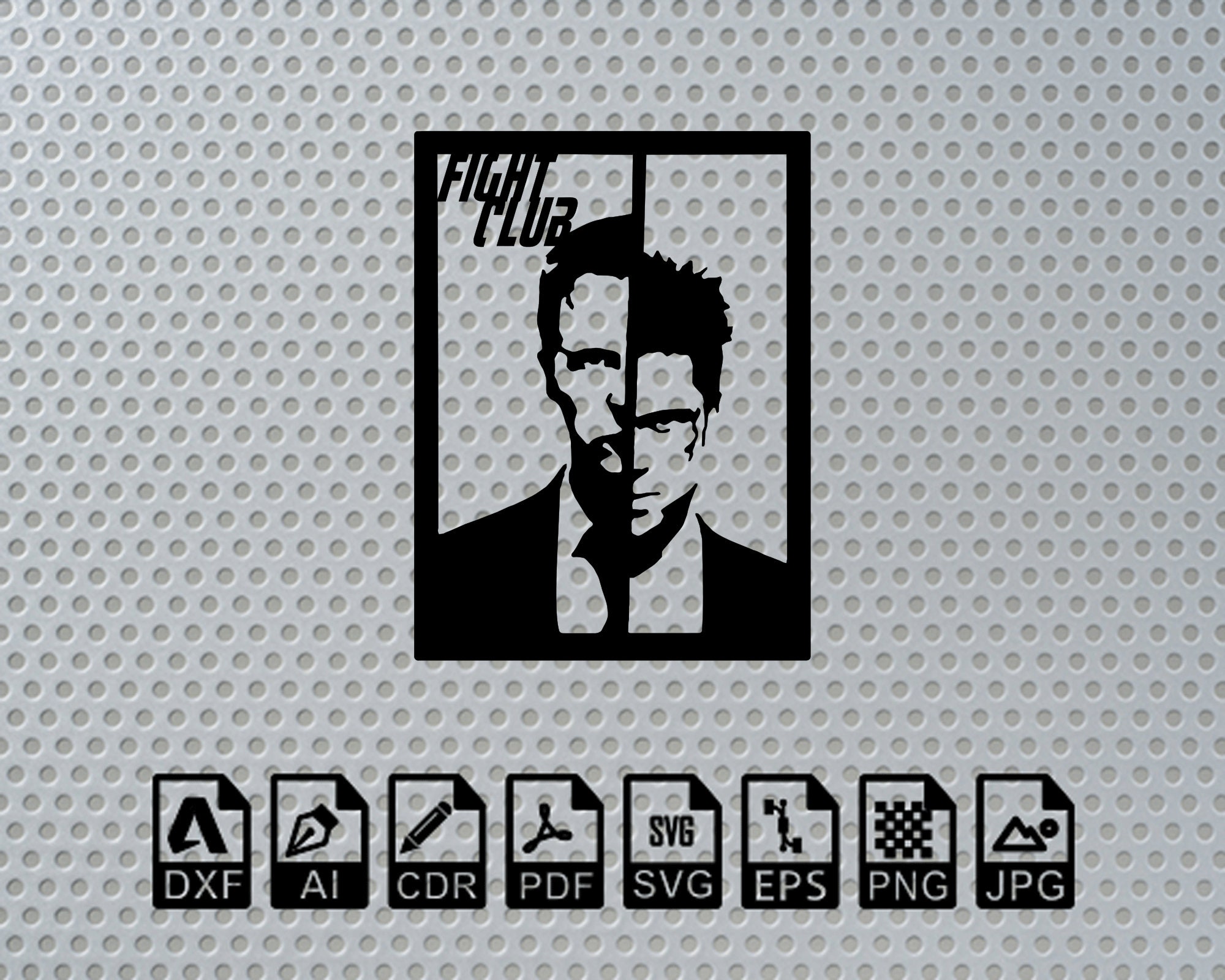 Fight Club Tyler Durden Laser Cut Dxf Svg Pdf Glowforge Files Wall Art ...