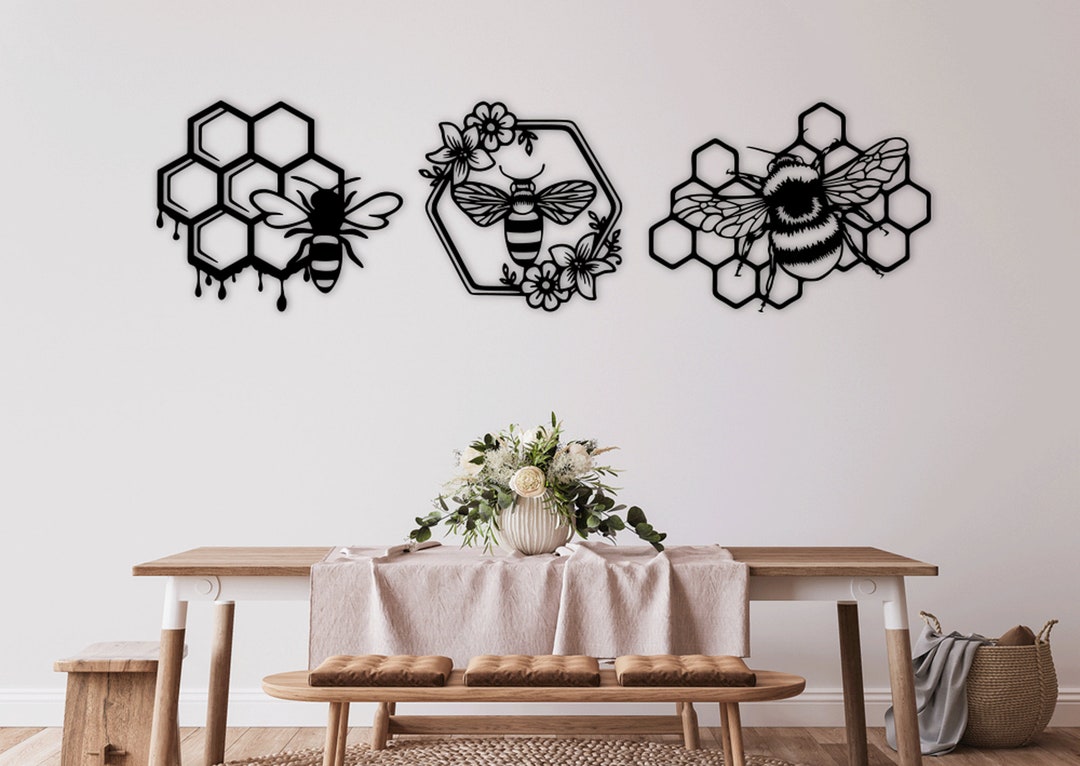 Bee Honey Laser Cut Dxf Svg Glowforge Files Wall Art Sticker Vinly ...