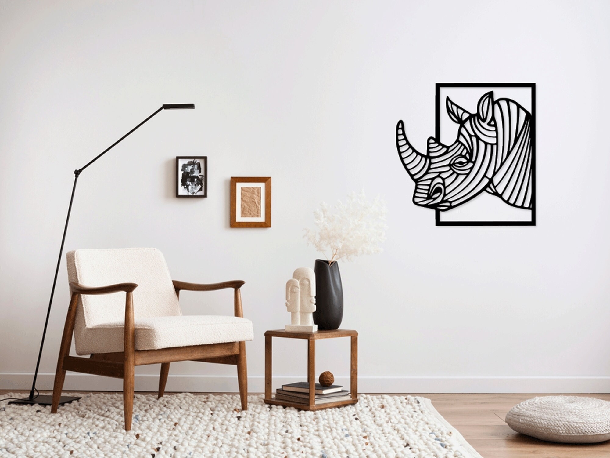 Rhino Laser Cut Dxf Svg Glowforge Files Wall Art Sticker Vinly Decal ...