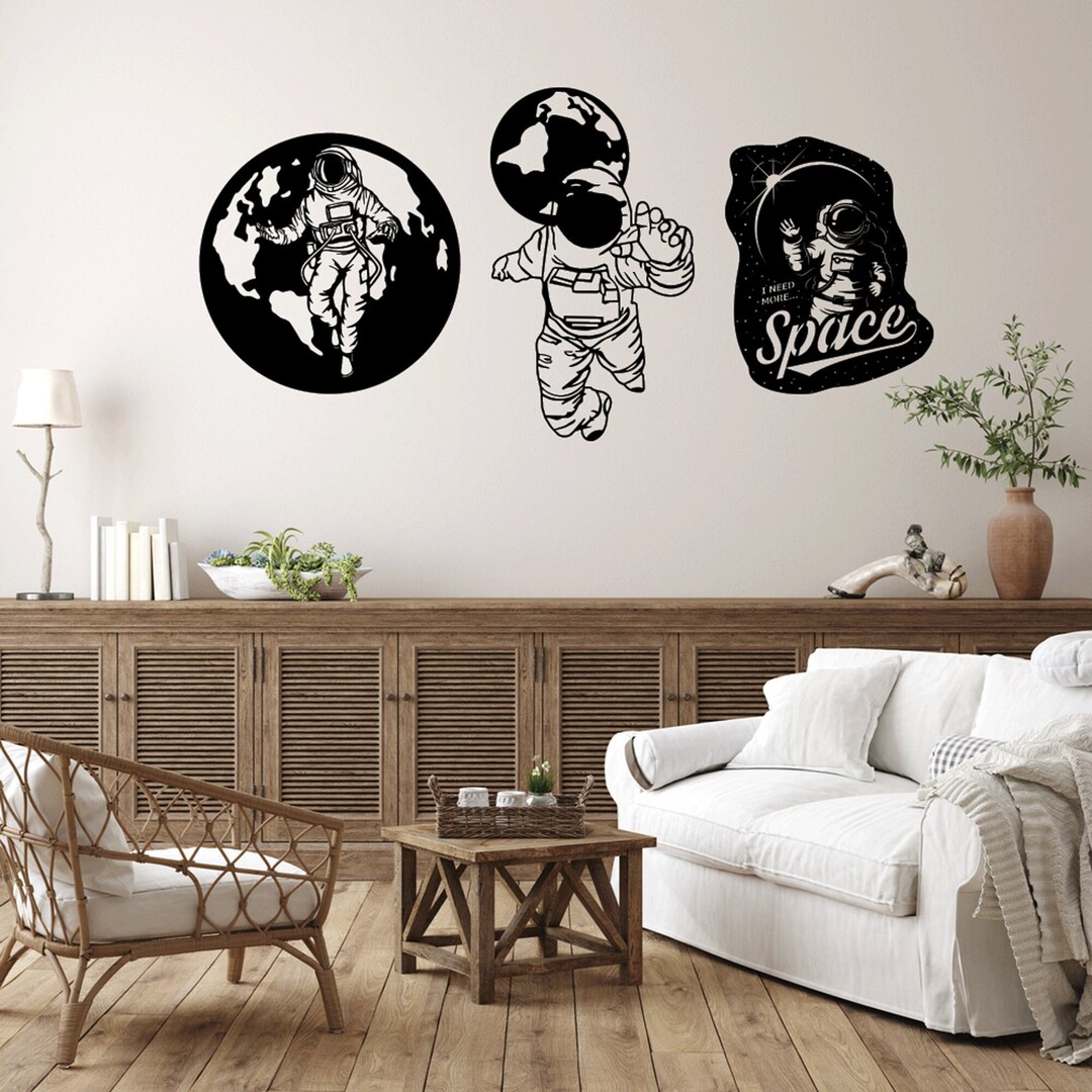 Astronaut Space Planet Laser Cut Dxf Svg Glowforge File Wall Art ...