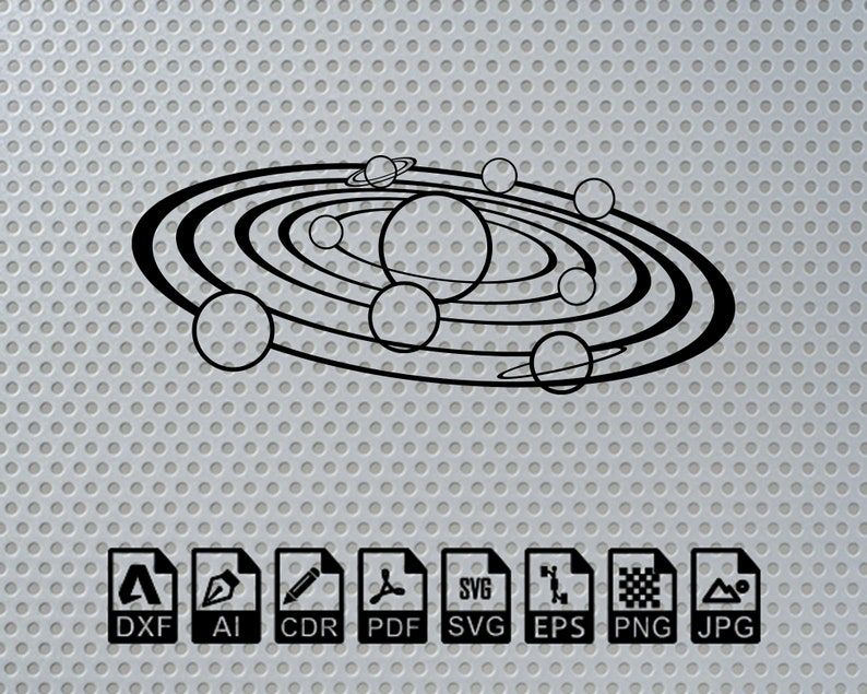 Solar System Planets Laser Cut Dxf Svg Glowforge Files Wall Art Sticker ...