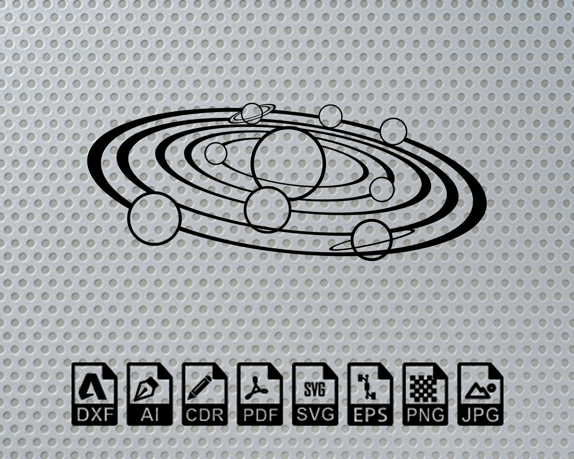 Solar System Planets Laser Cut Dxf Svg Glowforge Files Wall Art Sticker ...